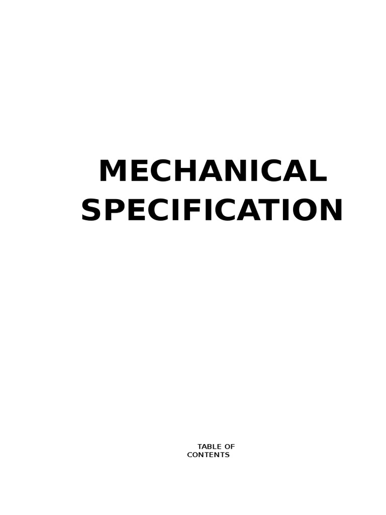 Mechanical Specification | Download Free PDF | Duct (Flow) | Mechanical Fan