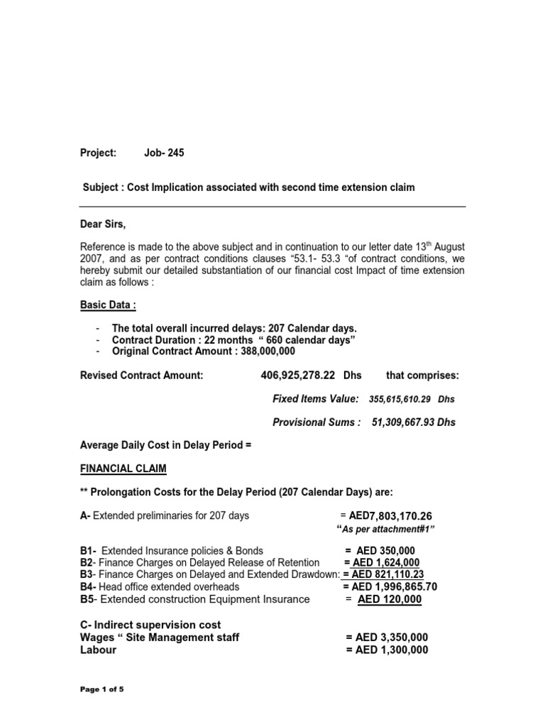 Fixed Items Value: Provisional Sums: 51,309,667.93 Dhs: Page 1 of 5