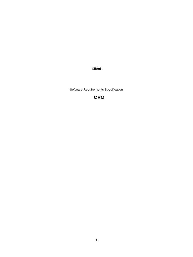 SRS For Sales CRM System | PDF | Specification (Technical Standard ...