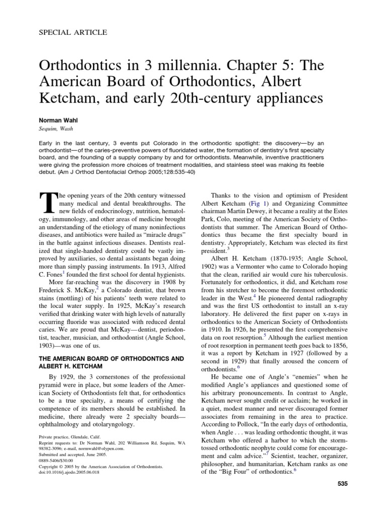 Orthodontics in 3 Millennia. | PDF | Orthodontics | Dentist