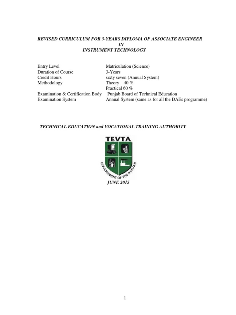 DAE Instrument Technology Curriculum | PDF | Trigonometric Functions ...