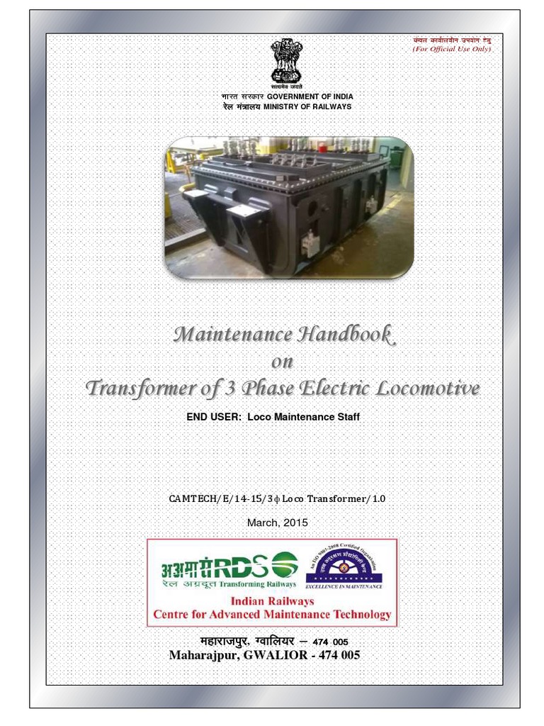 Transformer Maintenance Handbook for Electric Locomotives | PDF ...