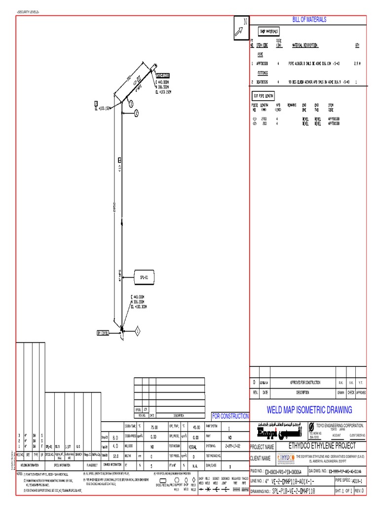 Weld Map Isometric Drawing: Bill of Materials | PDF