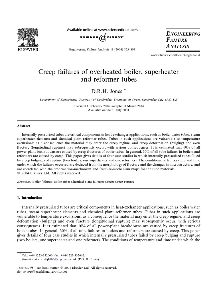 Engineering Failure Analysis 11 (2004) 873–893.pdf | Fracture | Creep ...