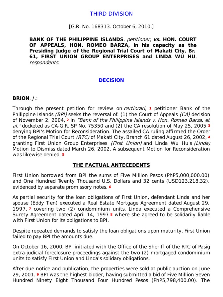 BPI V CA (2010) | PDF | Complaint | Pleading