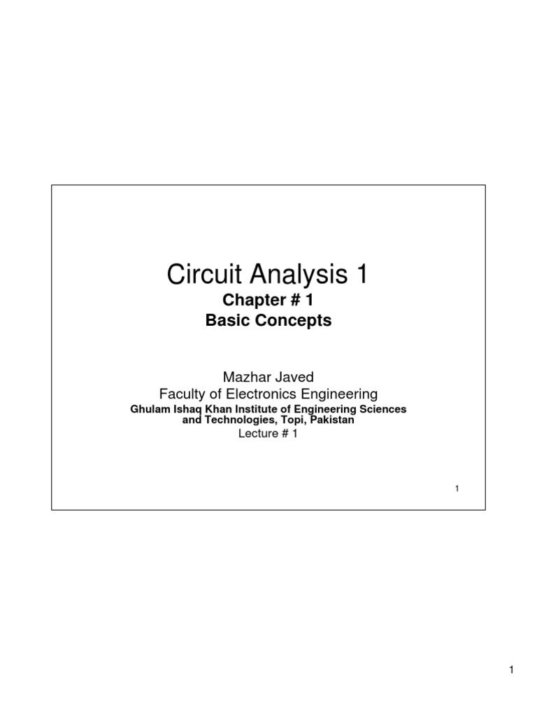 Ci Ita L I1 Circuit Analysis 1: Chapter # 1 Basic Concepts | PDF ...