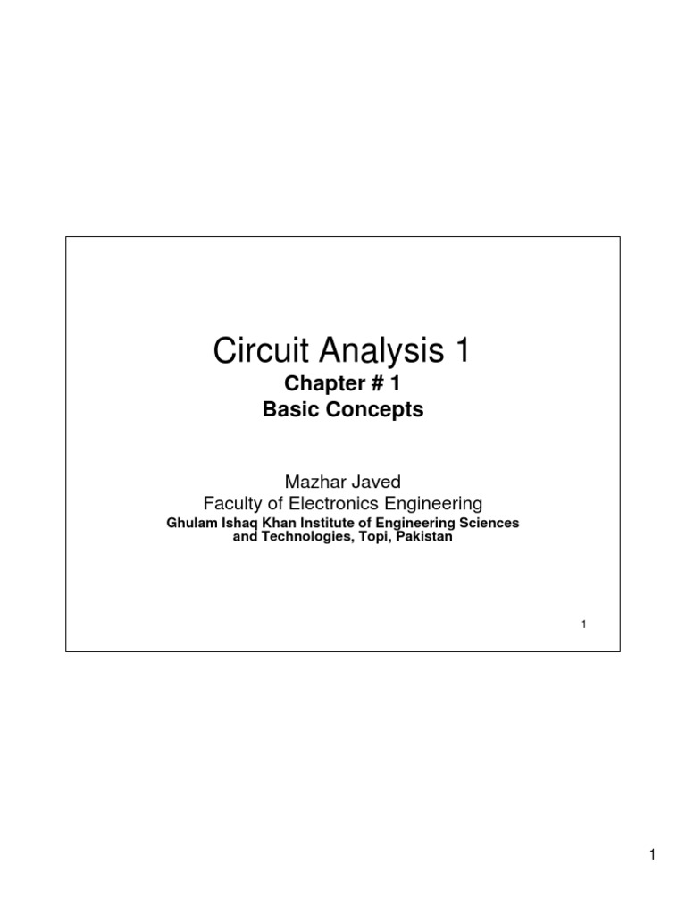Ci Ita L I1 Circuit Analysis 1: Chapter # 1 Basic Concepts | PDF ...