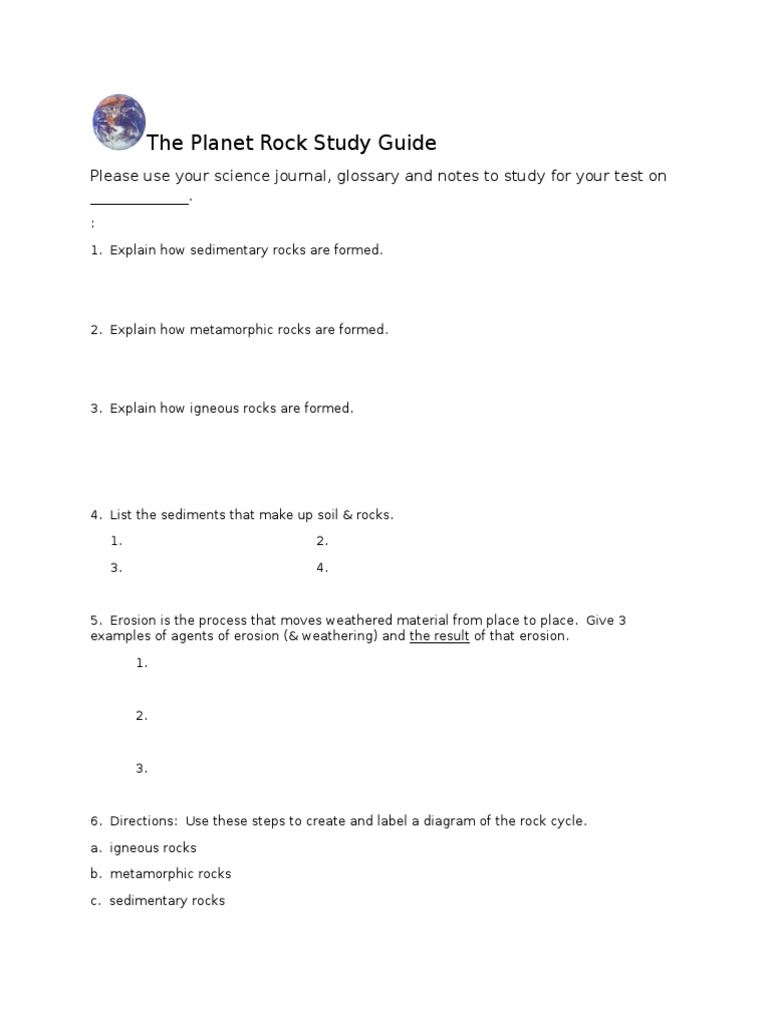 The Planet Rock Study Guide | PDF