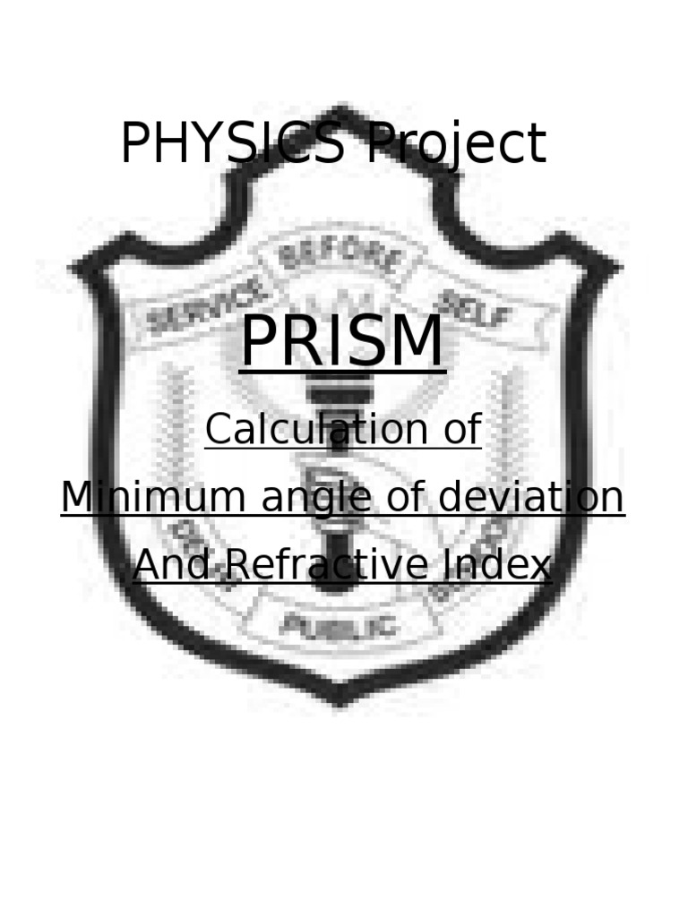 Prism, Angle of Refraction and Angle of Minimum Deviation | PDF | Prism | Refractive Index