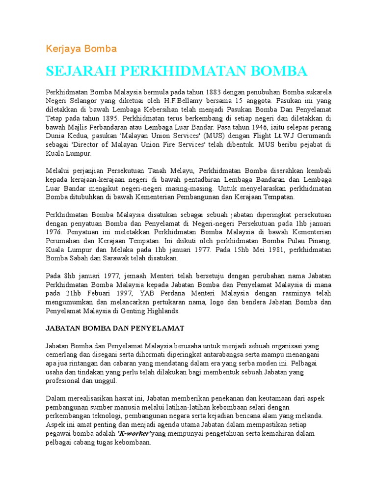 Kerjaya Bomba | PDF