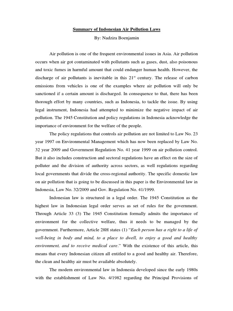 Air Pollution Summary of Law | PDF | Air Pollution | Association Of ...