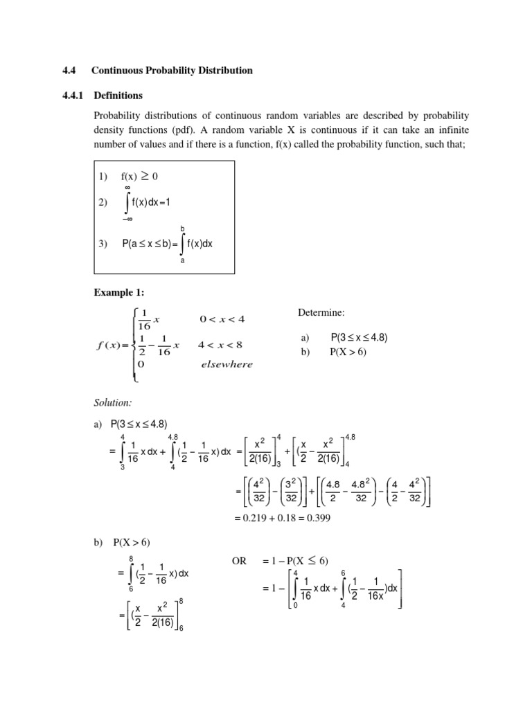 Continuous Probability Distribution | PDF | Probability Distribution ...