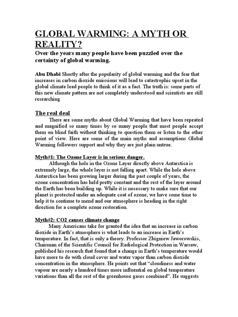Global Warming A Myth or Reality | PDF | Global Warming | Greenhouse Effect