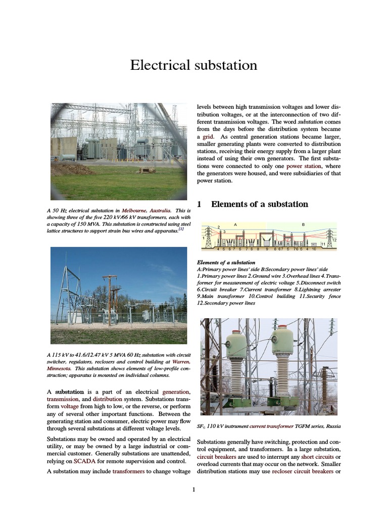 Electrical Substation: 1 Elements of A Substation | PDF | Electrical ...