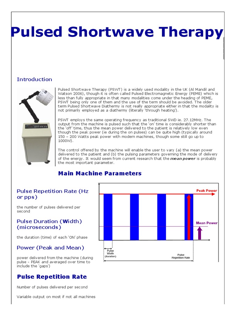 Electrotherapy on the Web - Pulsed Shortwave Therapy | Membrane ...