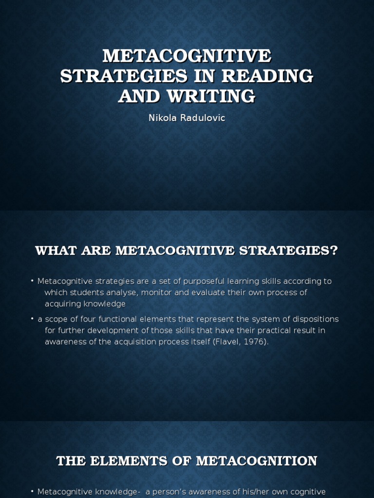 Metacognitive Strategies in Reading and Writing | PDF | Science ...