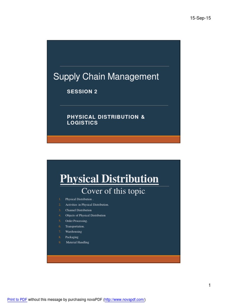Physical Distribution: Supply Chain Management | PDF | Distribution ...
