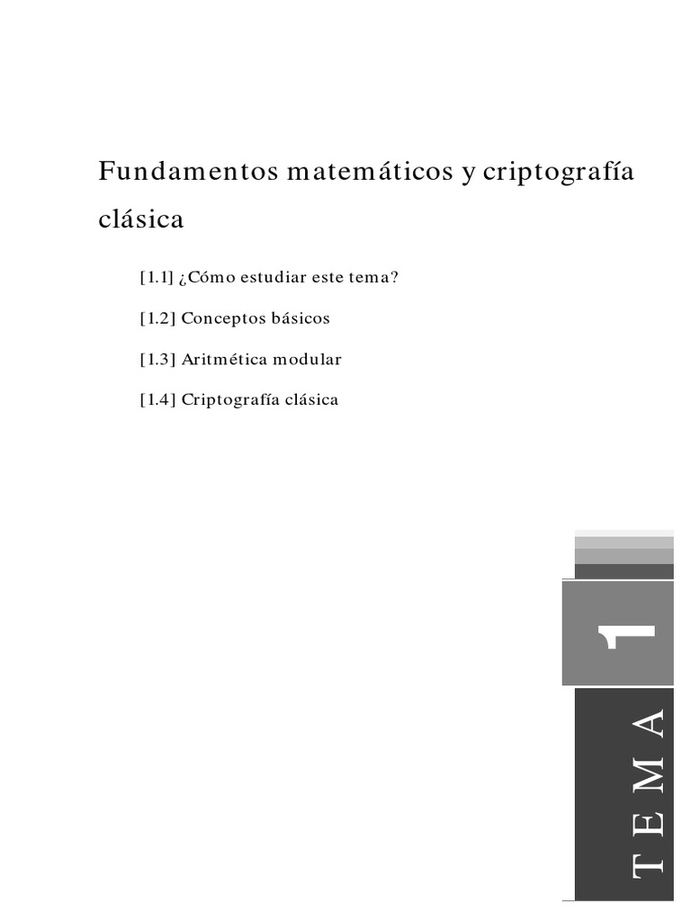 Tema 1 | PDF | Criptografía | Clave (criptografía)