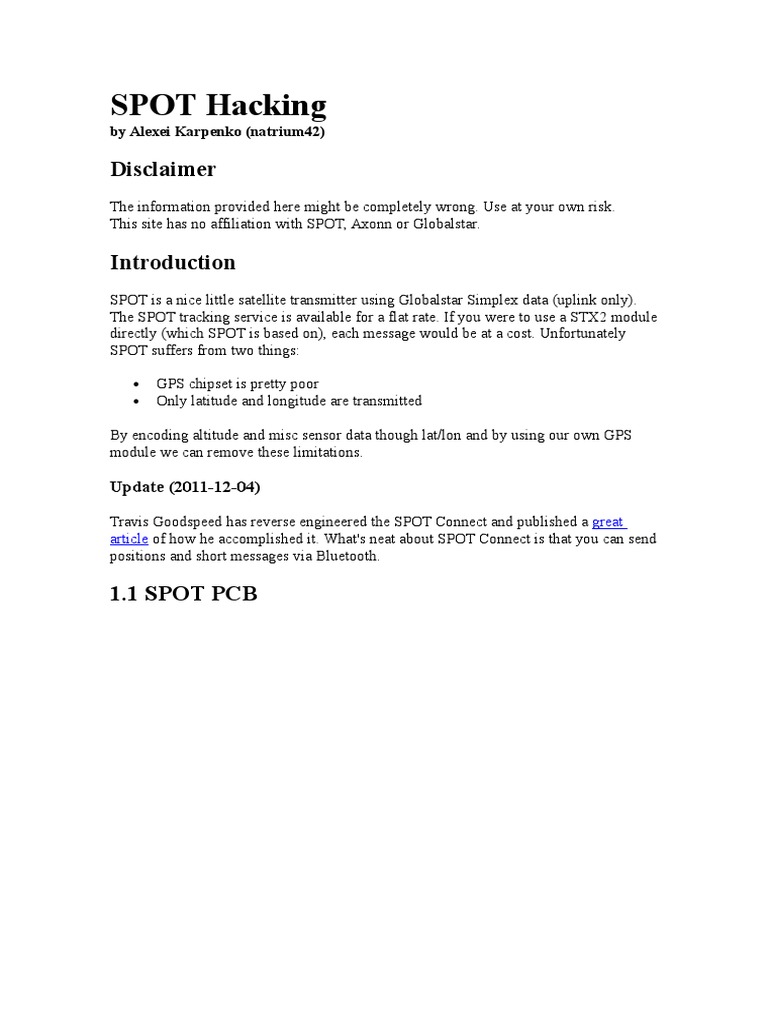 Spot Protocol | PDF | Network Packet | Bit