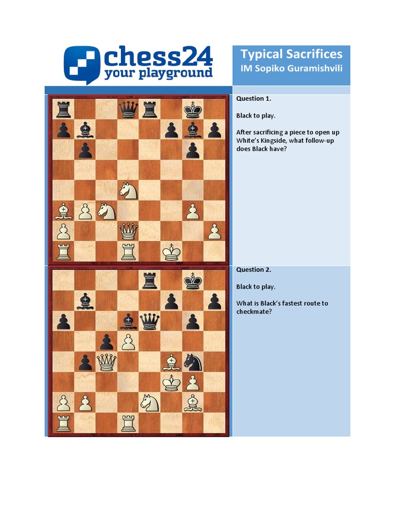 Sacrificial Strategies in Chess | PDF | Sports & Recreation