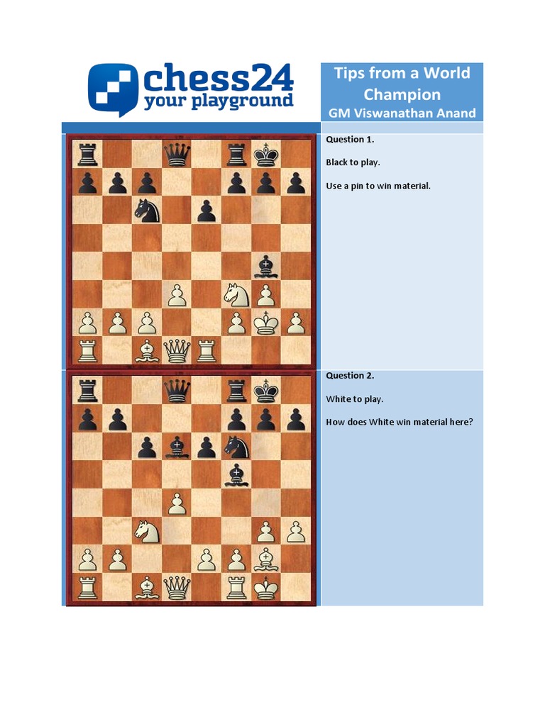 Chess Tactics Tips from Anand | PDF
