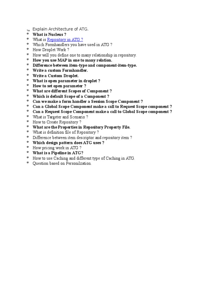 Atg Topics | PDF | Java Server Pages | Software Engineering