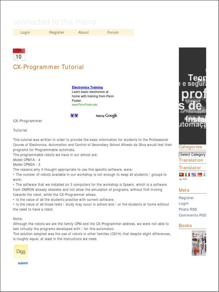 Cx Programmer Tutorialpdf Robot Technology 7325