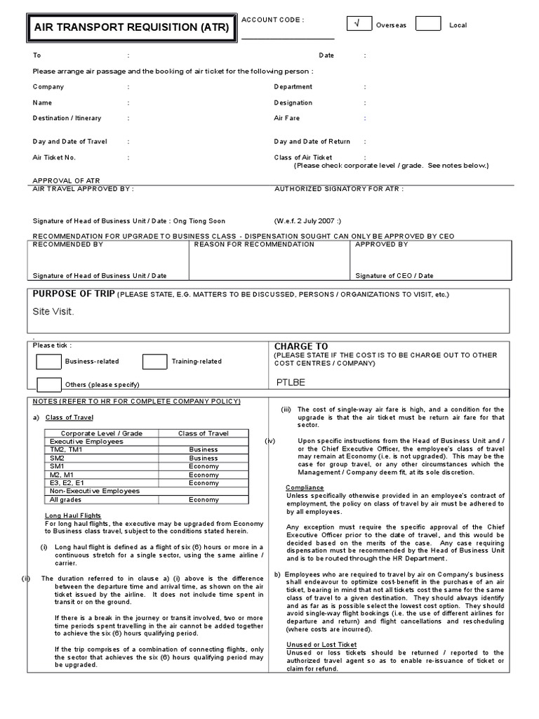 ATR - Form | PDF | Airlines | Employment