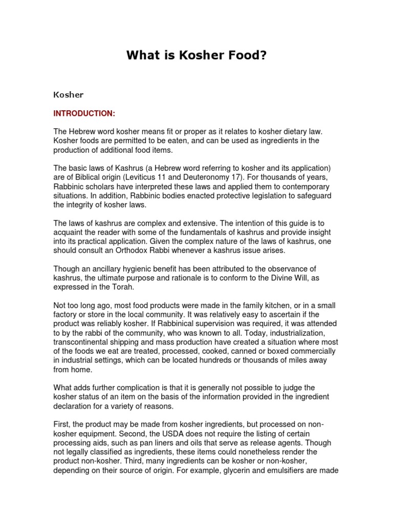 What is Kosher Food? Understanding Kosher Dietary Laws | PDF | Cheese ...
