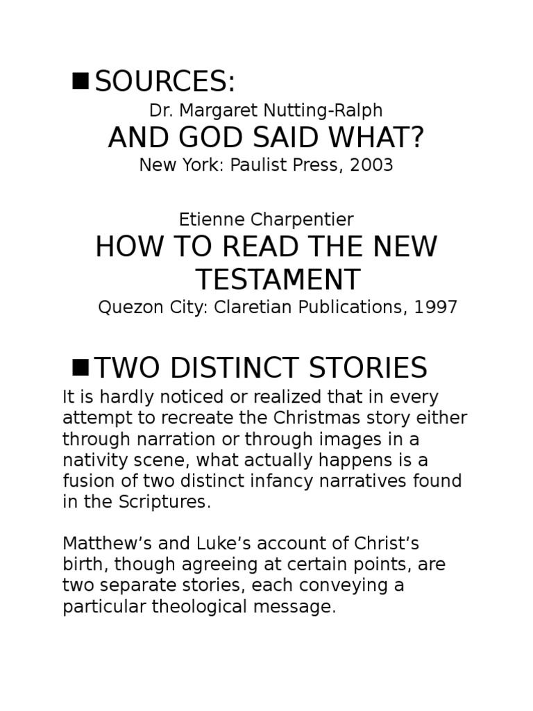 5 Understanding The Infancy Narratives | PDF | Nativity Of Jesus ...