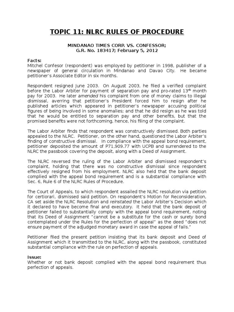 2011 NLRC Rules of Procedure | PDF | Judgment (Law) | Arbitration