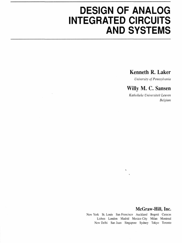 Design of Analog Integrated Circuits and Systems: An Introduction to ...