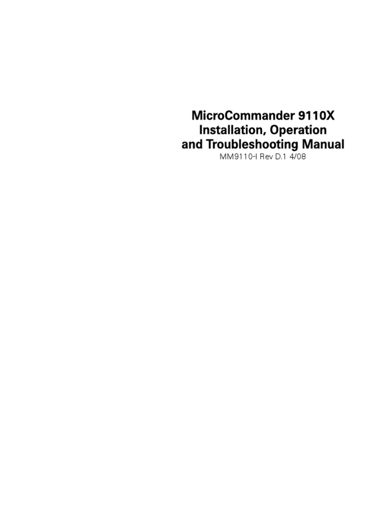 MM9110-I Rev D1 4-08 MicroCommander Manual | PDF | Electrical Wiring ...