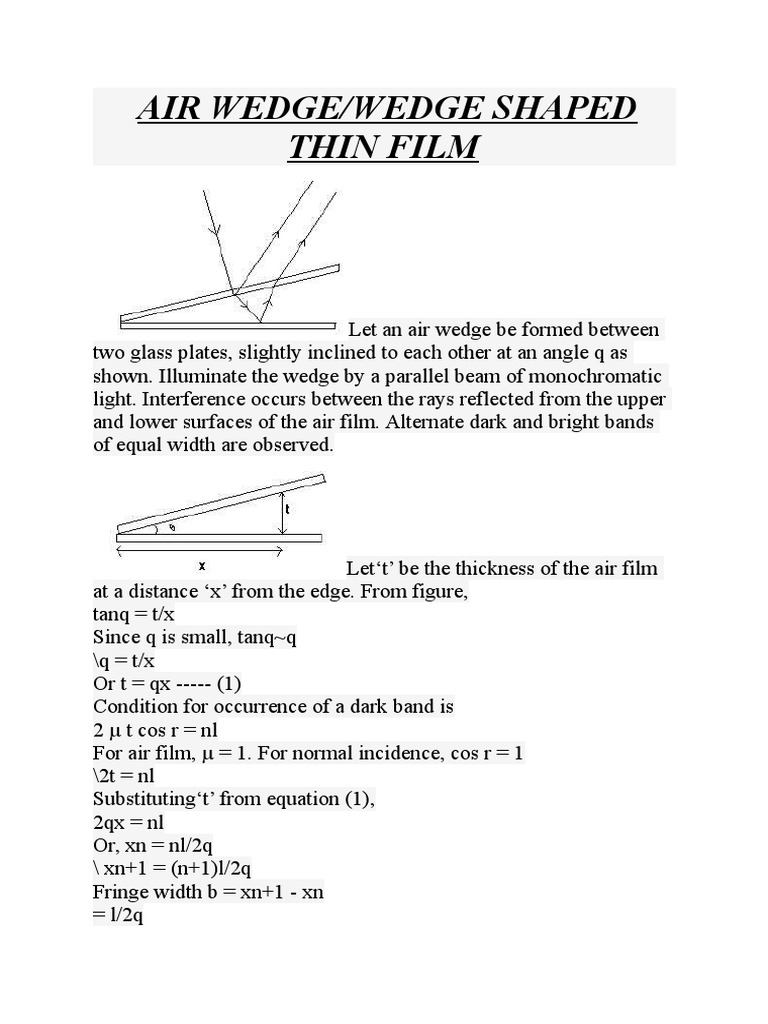 Wedge Shaped Thin Film | PDF
