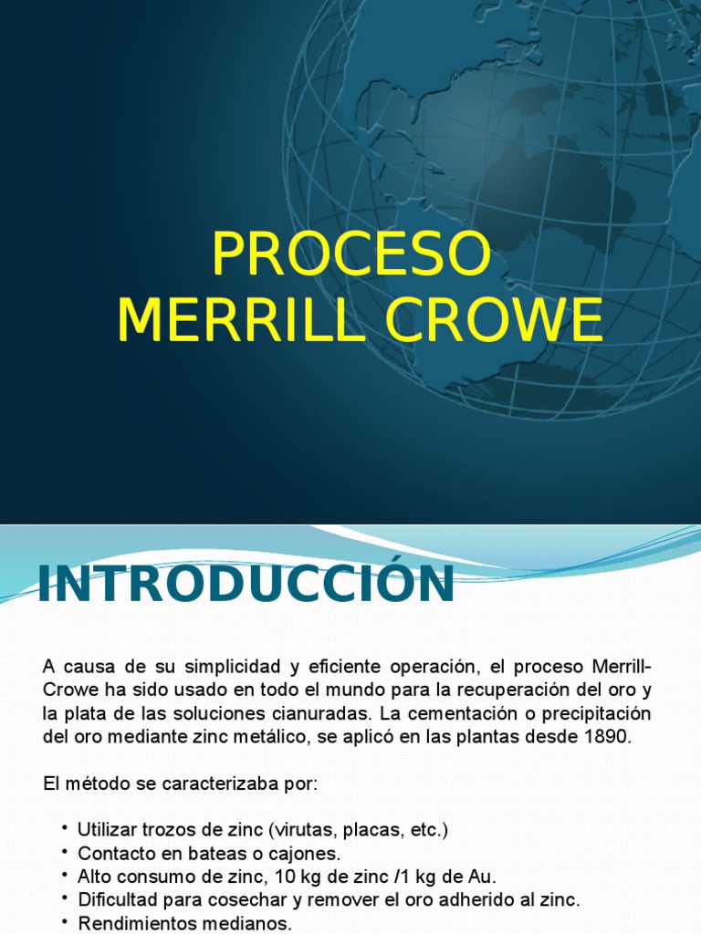 Presentación Merrill Crowe | PDF | Cianuro | Filtración
