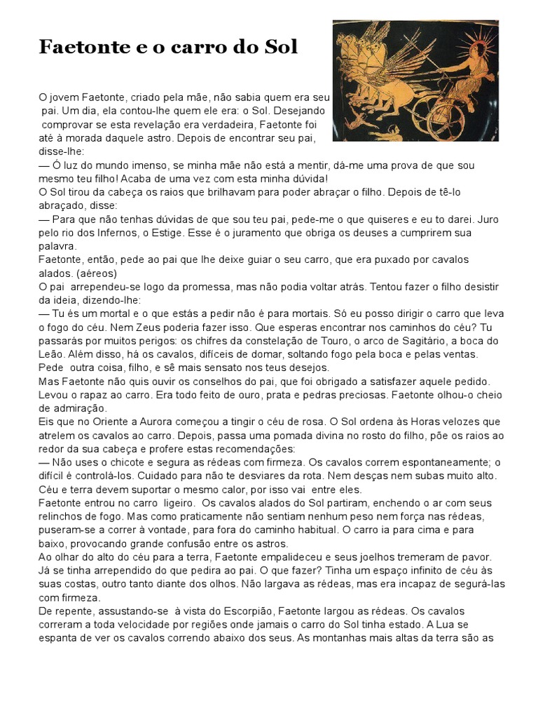 Faetonte e o Carro Do Sol | Mitologia Grega | Céu