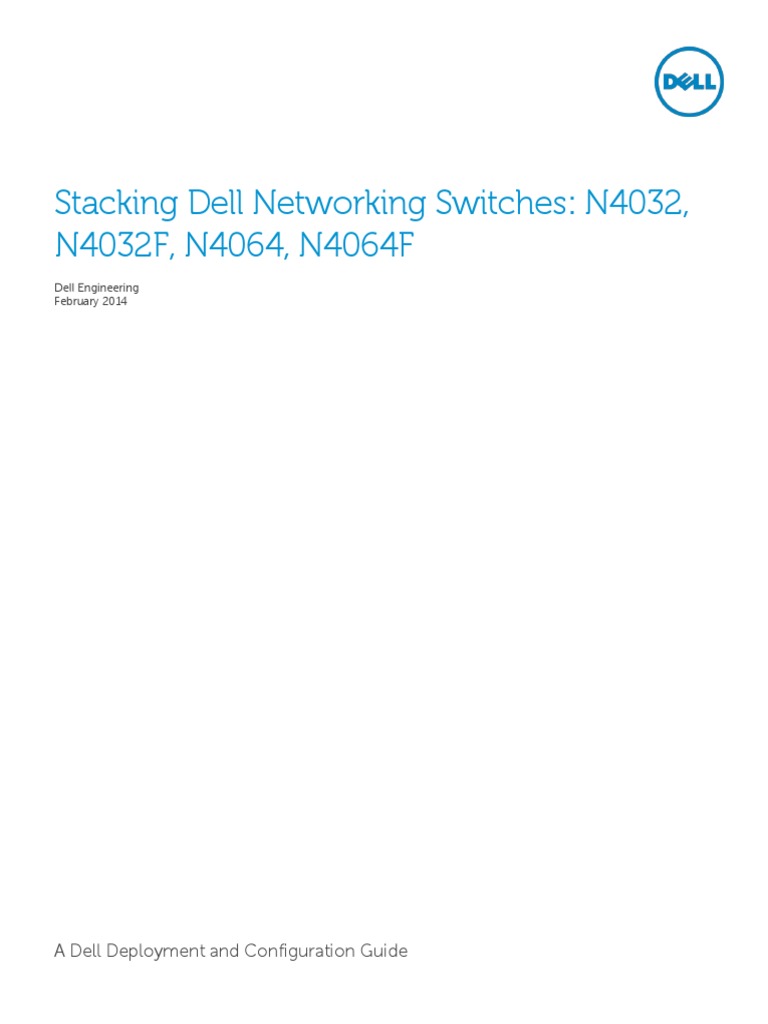Dell Networking N4000 Series Stacking Guide | PDF | Network Topology ...