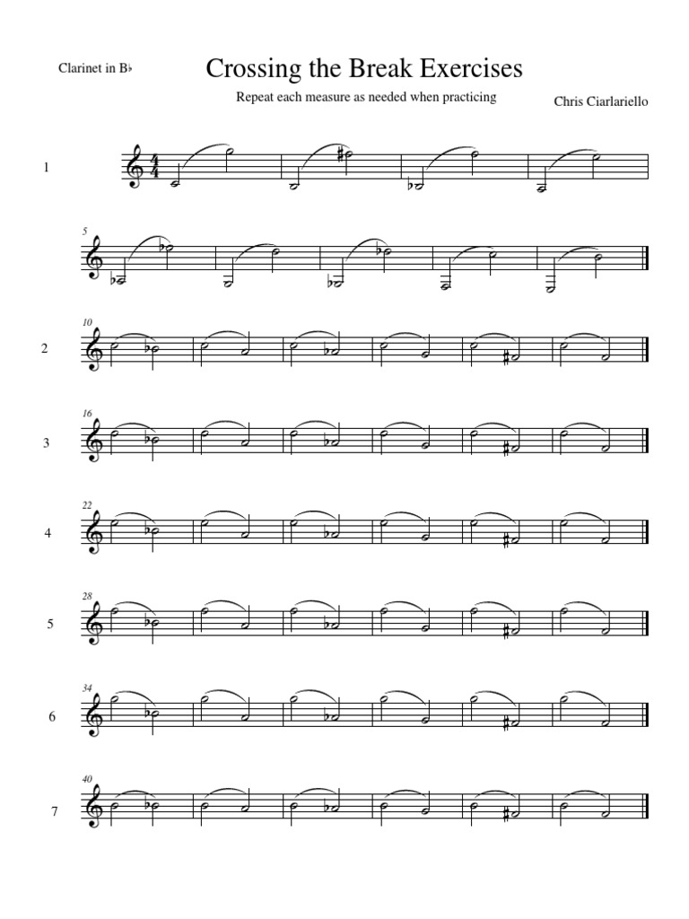 Clarinet Crossing The Break Exercises | PDF | Maison et jardin