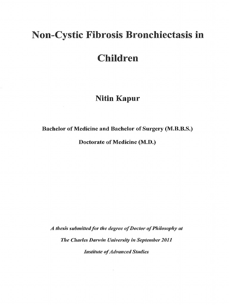 Bronchiectasis of Children | PDF | Respiratory Tract | Clinical Medicine