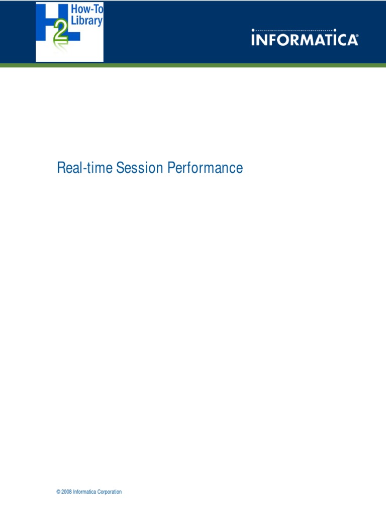 Informatica Realtime Processing H2L Performance Complete | PDF | Real ...