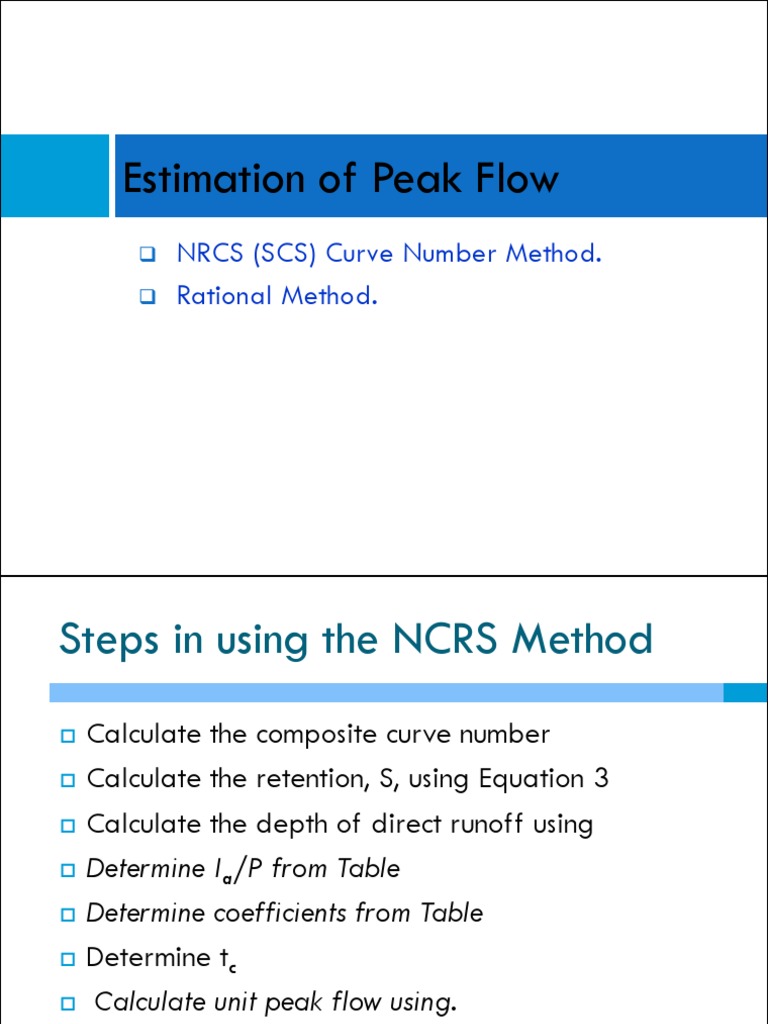 NCRS Method | PDF | Surface Runoff | Soil