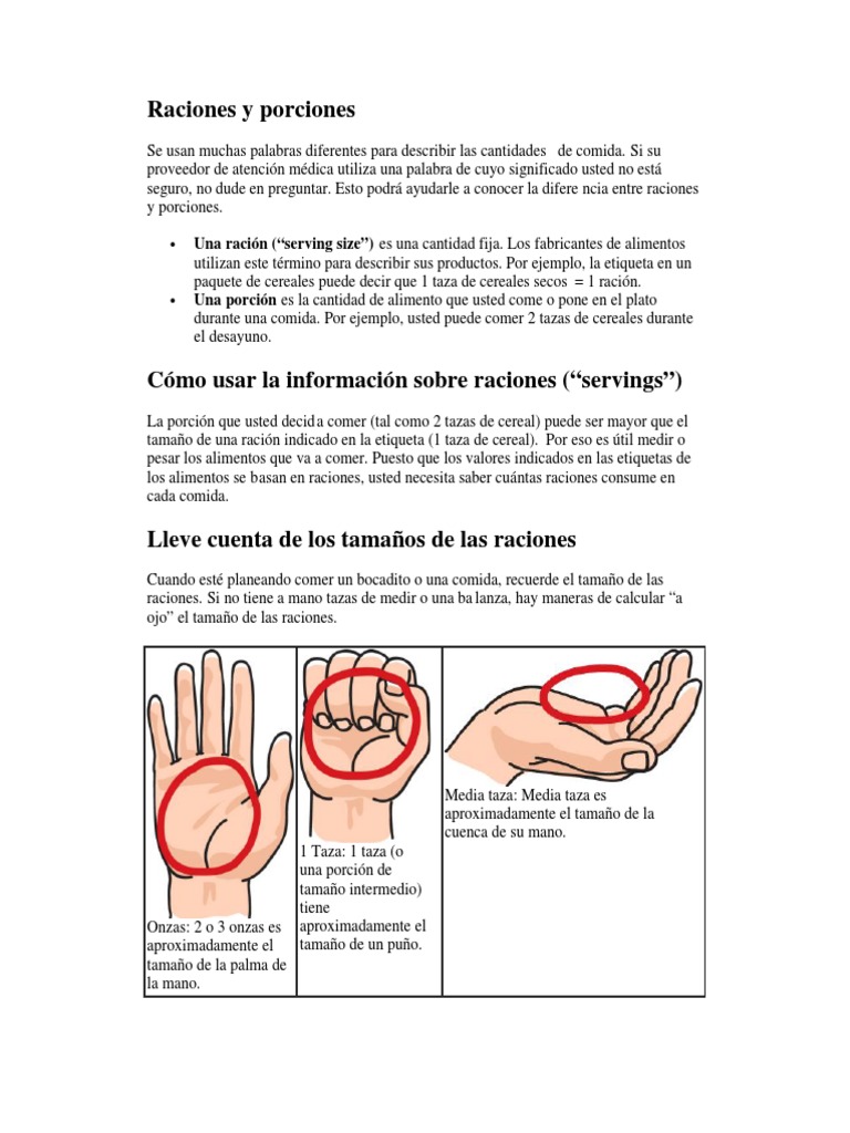 Diferencias entre Raciones y Porciones | PDF