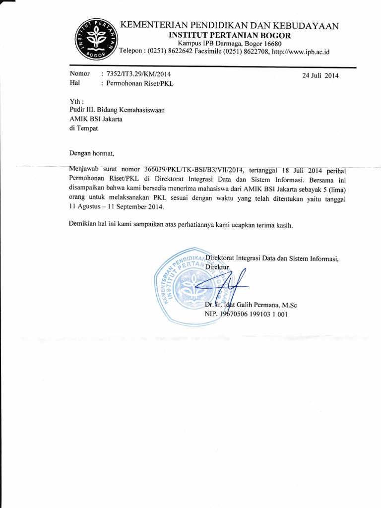 Surat Balasan KKP | PDF