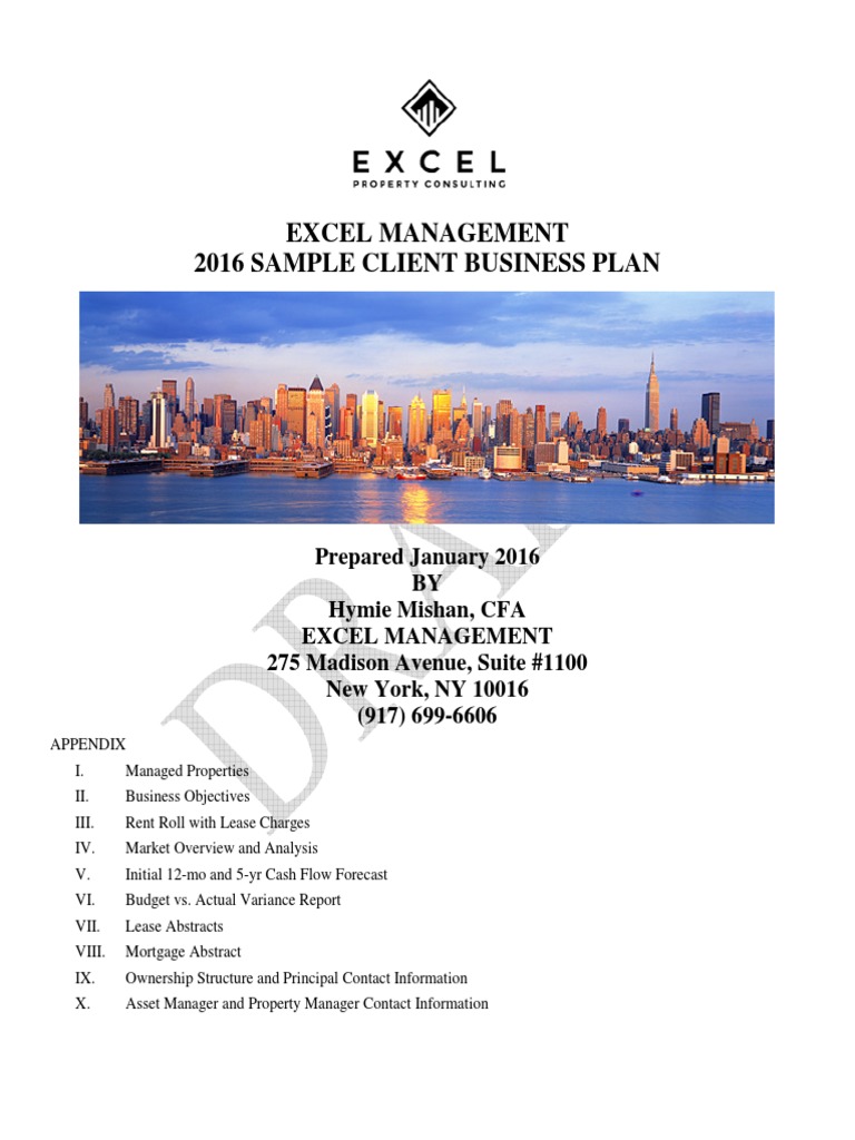 Property Management Business Plan 2016 | PDF | Lease | Leasehold Estate