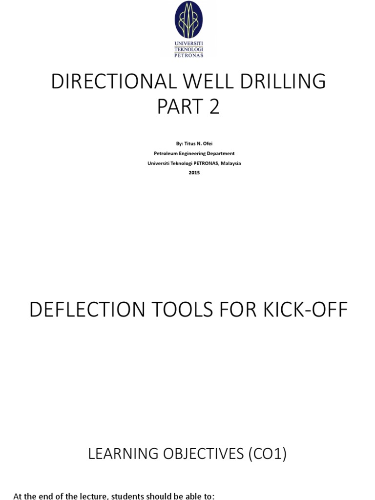 Deflection Tools for Well Kick-Off | PDF | Drilling | Mechanical ...