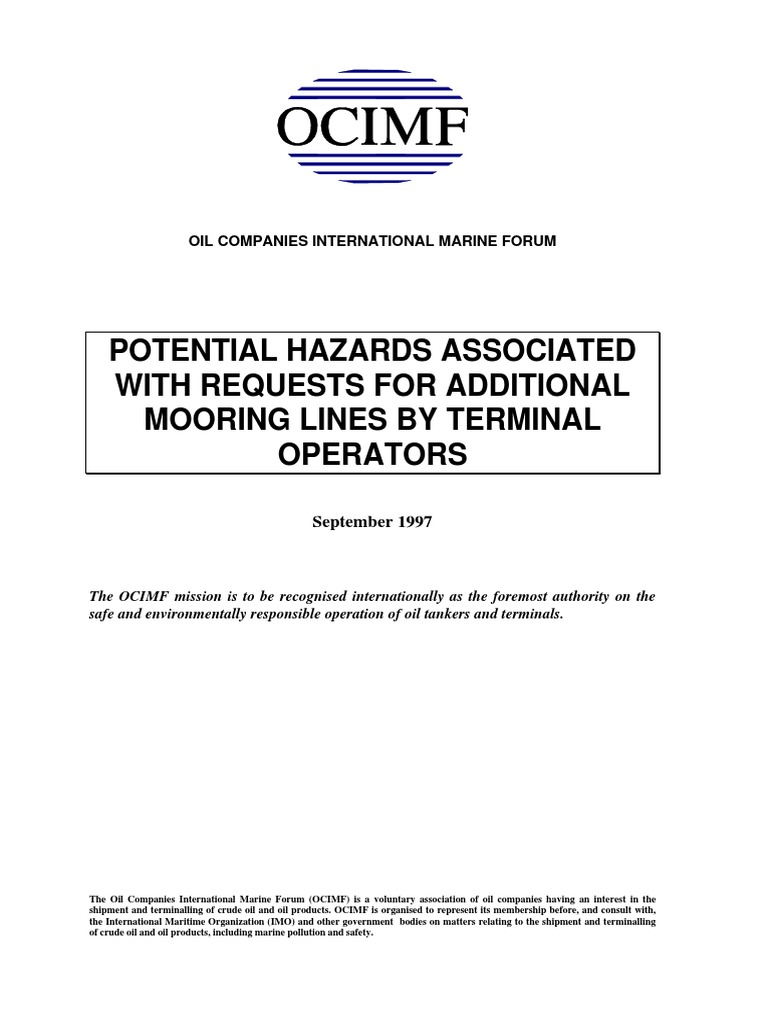 OCIMF Shore Lines | PDF | Oil Tanker | Transport