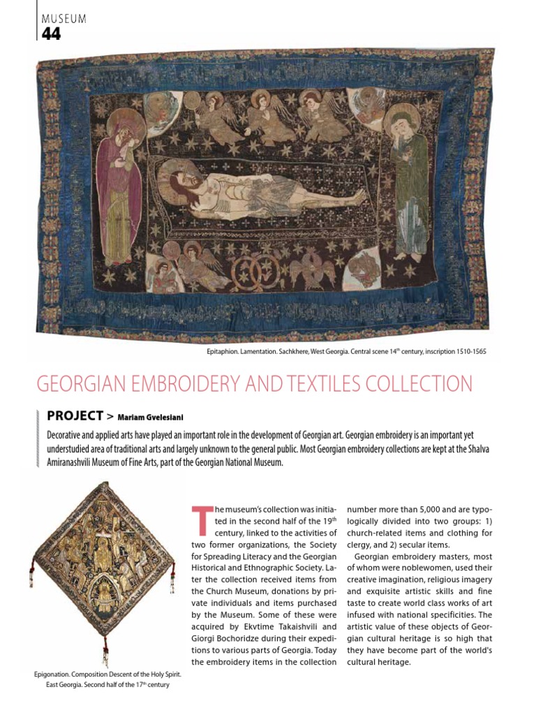 Georgian Embroidery: Heritage and Preservation | PDF | Embroidery | Museum