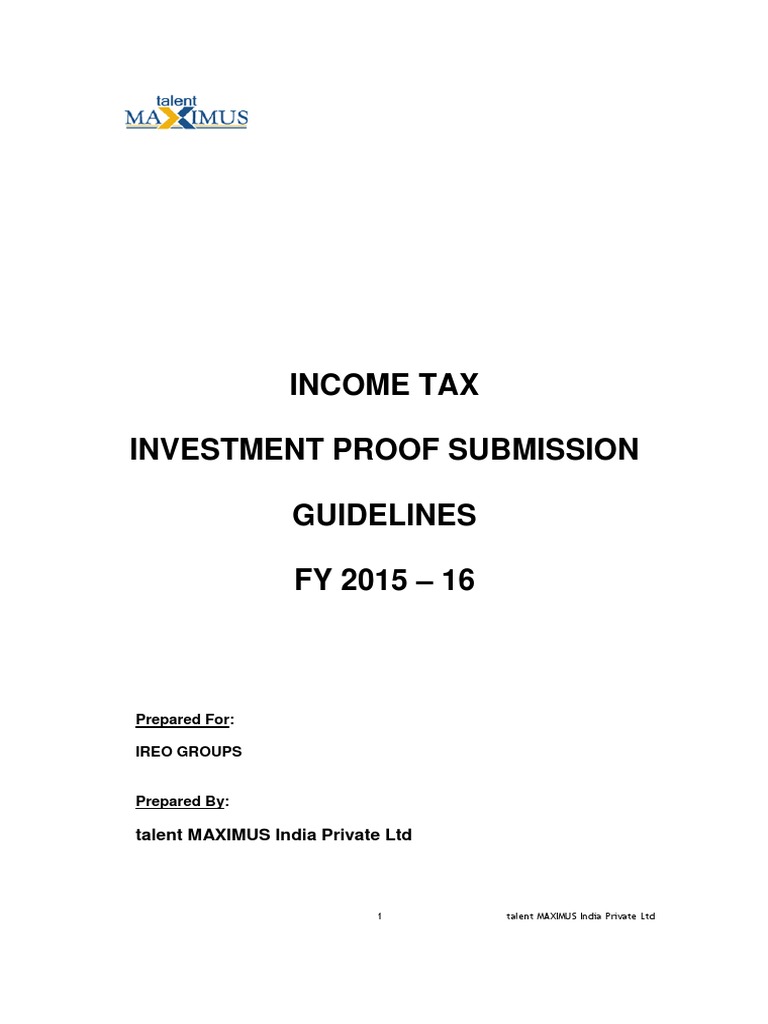 Proof Guidelines | PDF | Loans | Tax Deduction