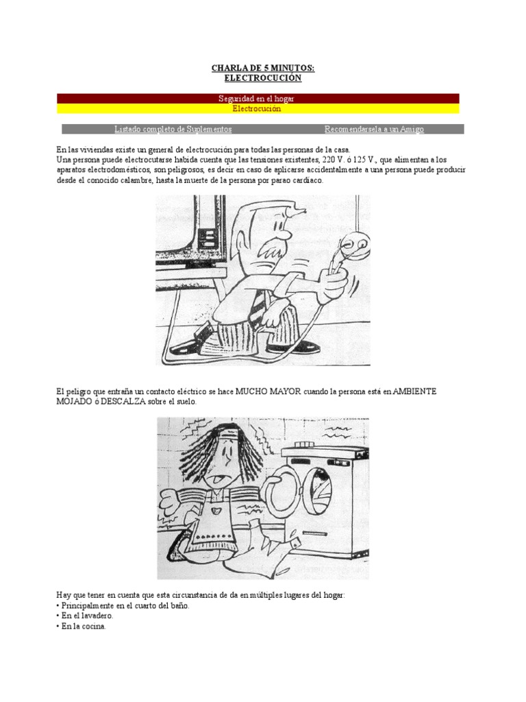 Prevención de Riesgos Eléctricos en el Hogar | PDF | Electricidad ...