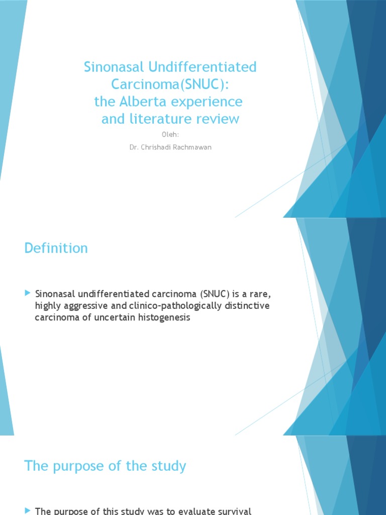 Sinonasal Undifferentiated Carcinoma (SNUC) | PDF | Carcinoma | Medical ...